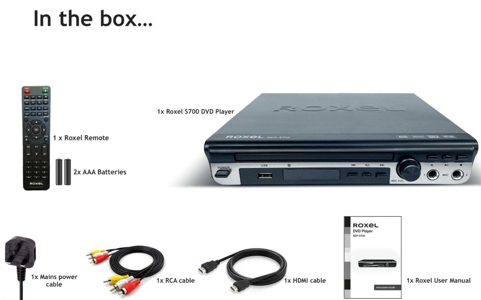 Roxel RDP-S700 DVD Player - Multi Region With Karaoke - Roxel