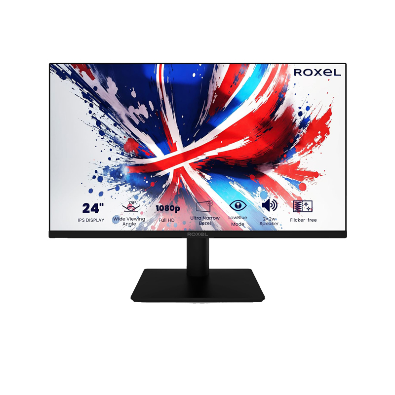 Roxel 24Inch IPS ELED Monitor, Borderless, FULL HD 1080P, 75Hz, 99% ...