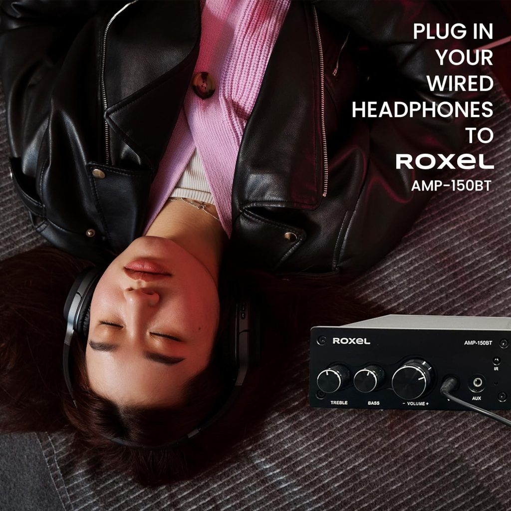 Roxel AMP-150BT Amplifier for 2 Channel Wireless Stereo Audio Amplifier ...