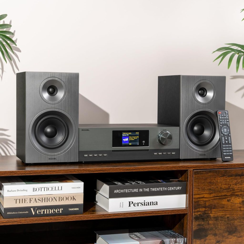 Roxel Pulse All-in-One Compact HiFi System with Spotify Connect, CD ...