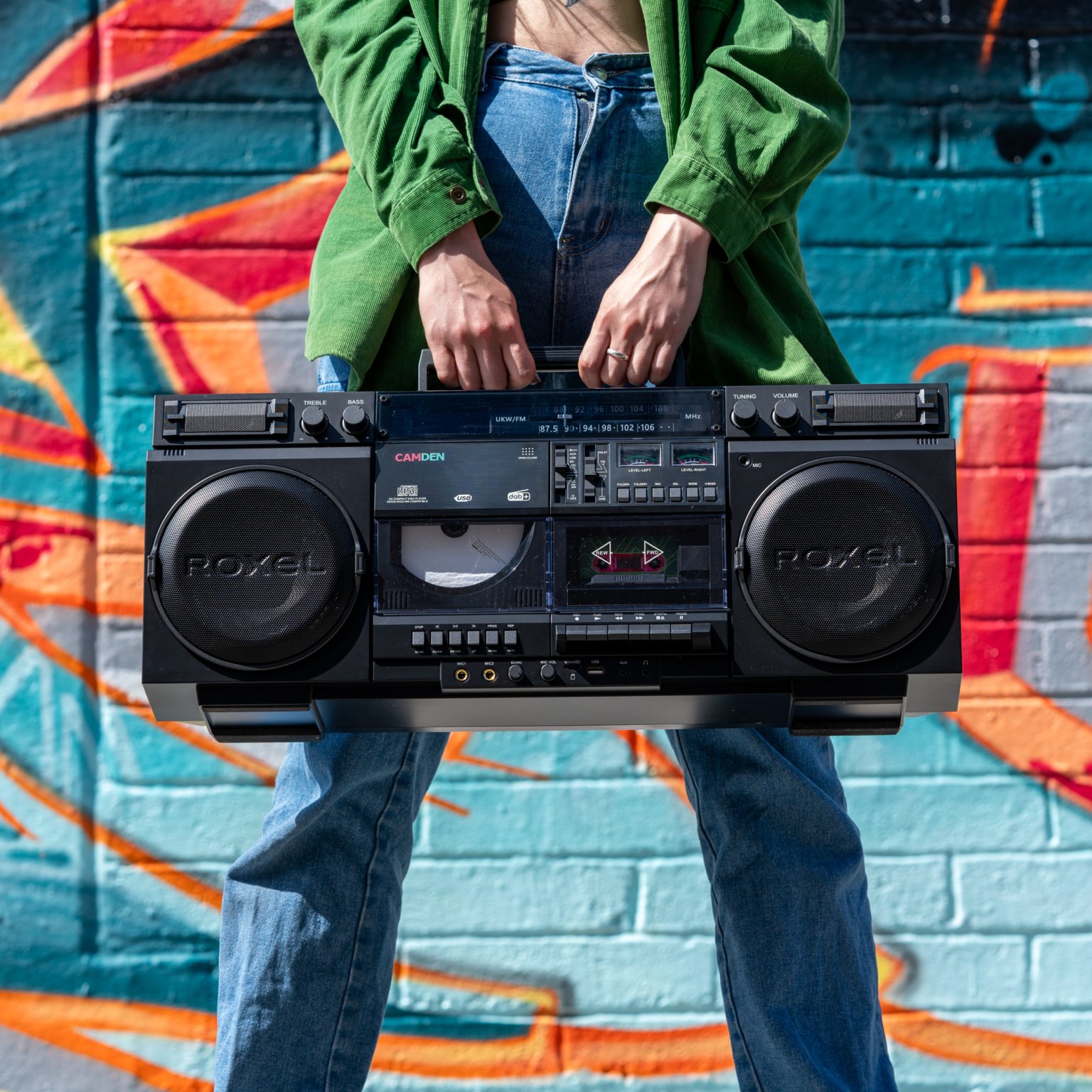 Roxel Camden Retro Boombox: All-in-One Audio System - Roxel